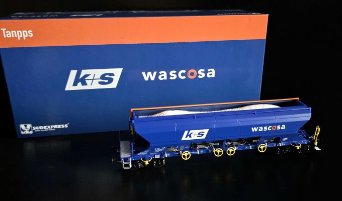 Model wagonu Tanpps K+S / Wascosa od Sudexpress w skali H0 precyzyjna ...